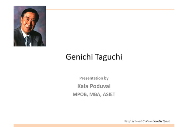 Genichi Taguchi | PDF | Manufacturing Industry | Industries
