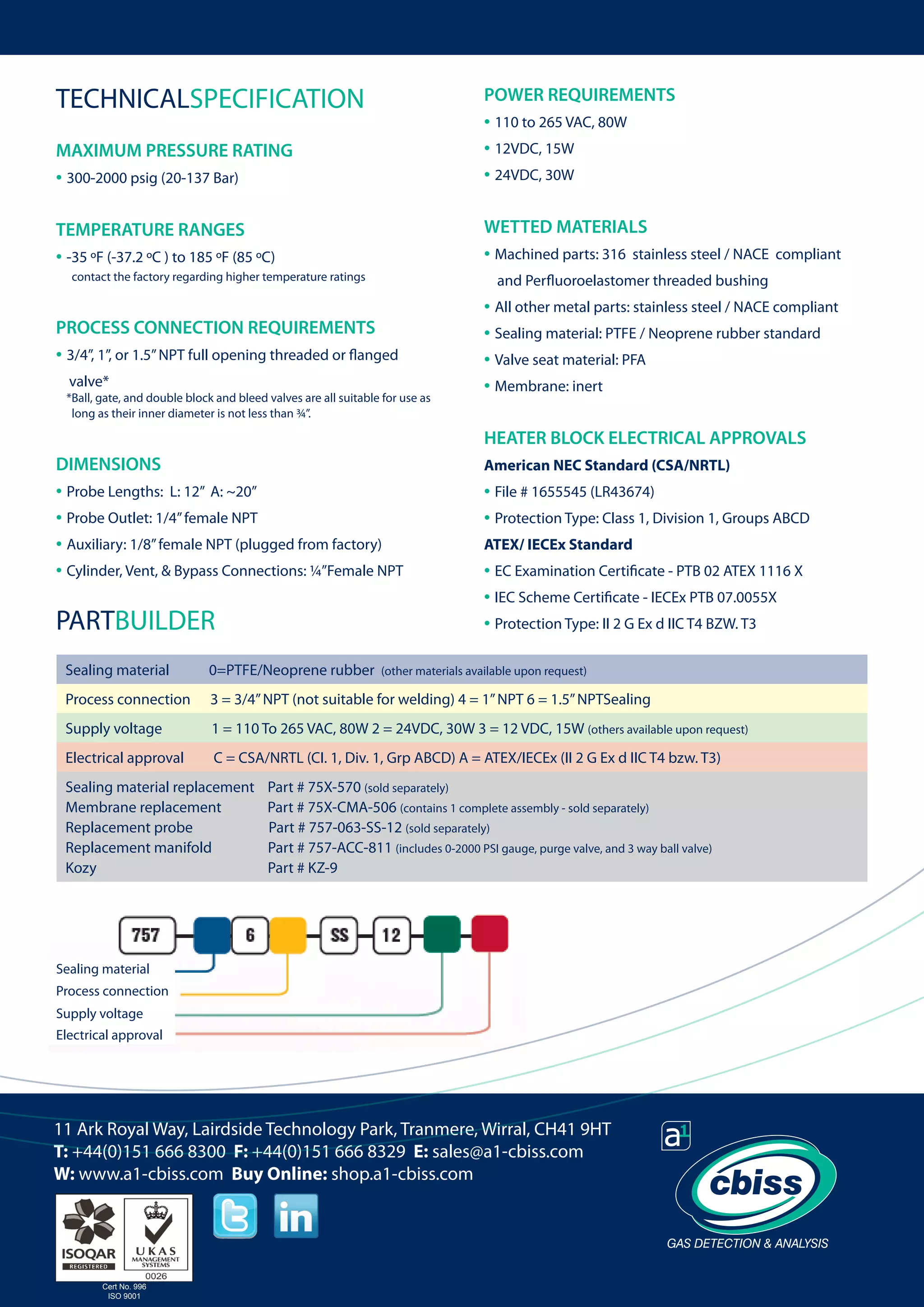 Genie 757 spot sampling assembly datasheet | PDF