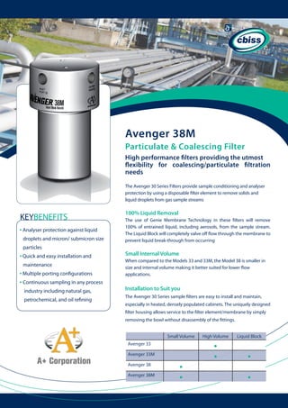 Genie avenger 38 m particulate coalescing filter | PDF