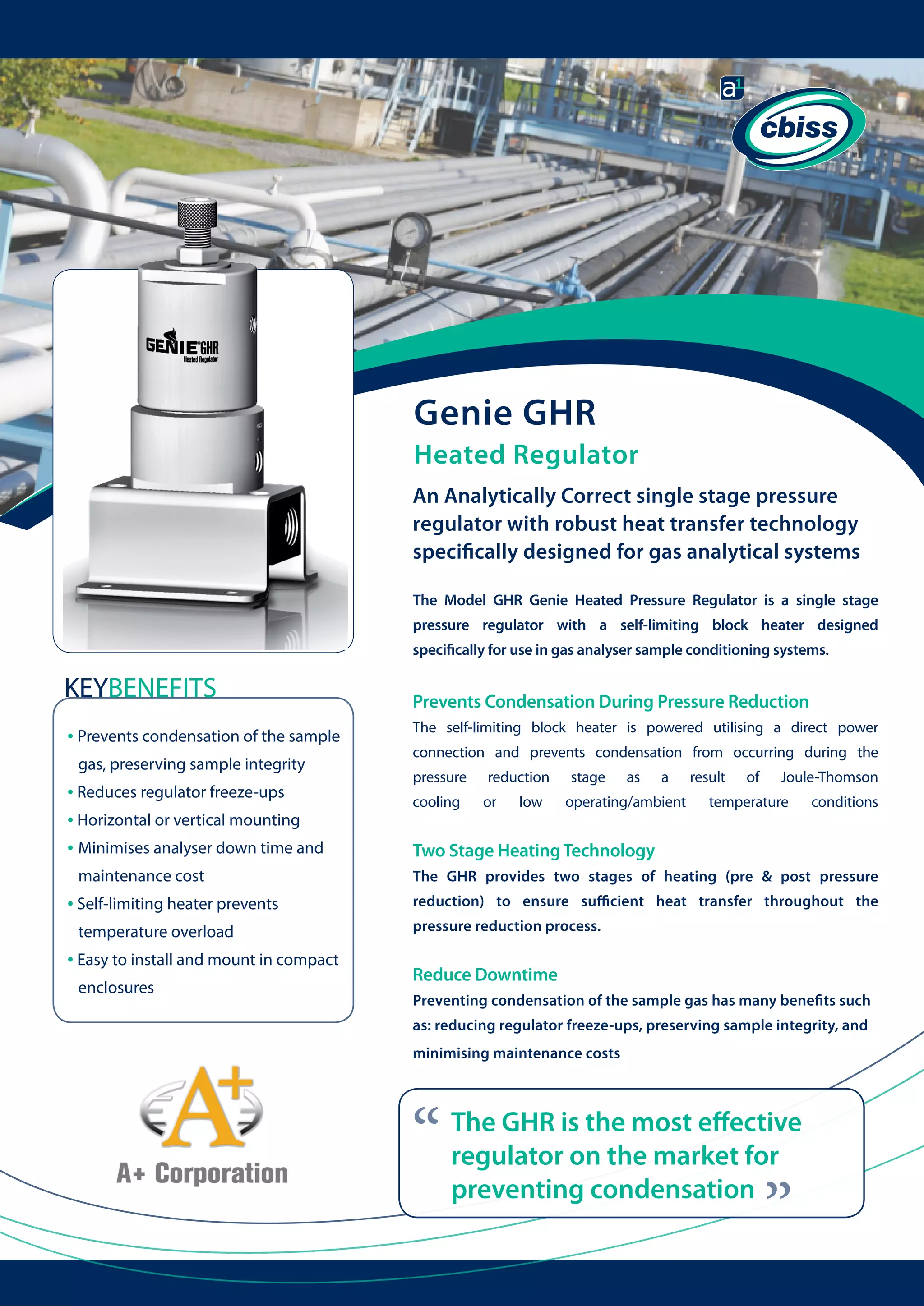 Genie ghr heated pressure regulator datasheet | PDF