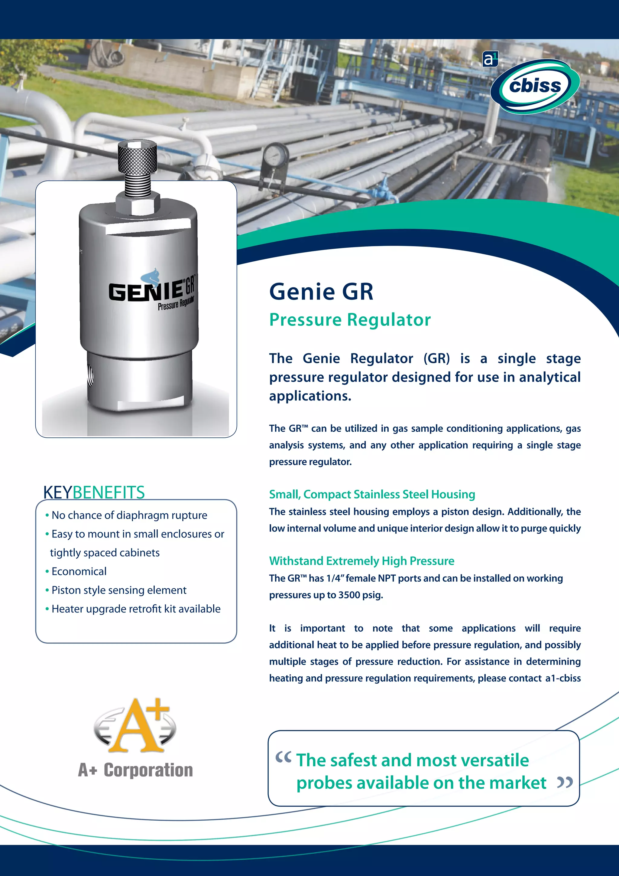 Genie gr pressure regulator datasheet | PDF