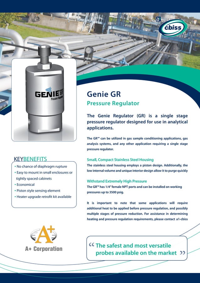 Genie gr pressure regulator datasheet | PDF