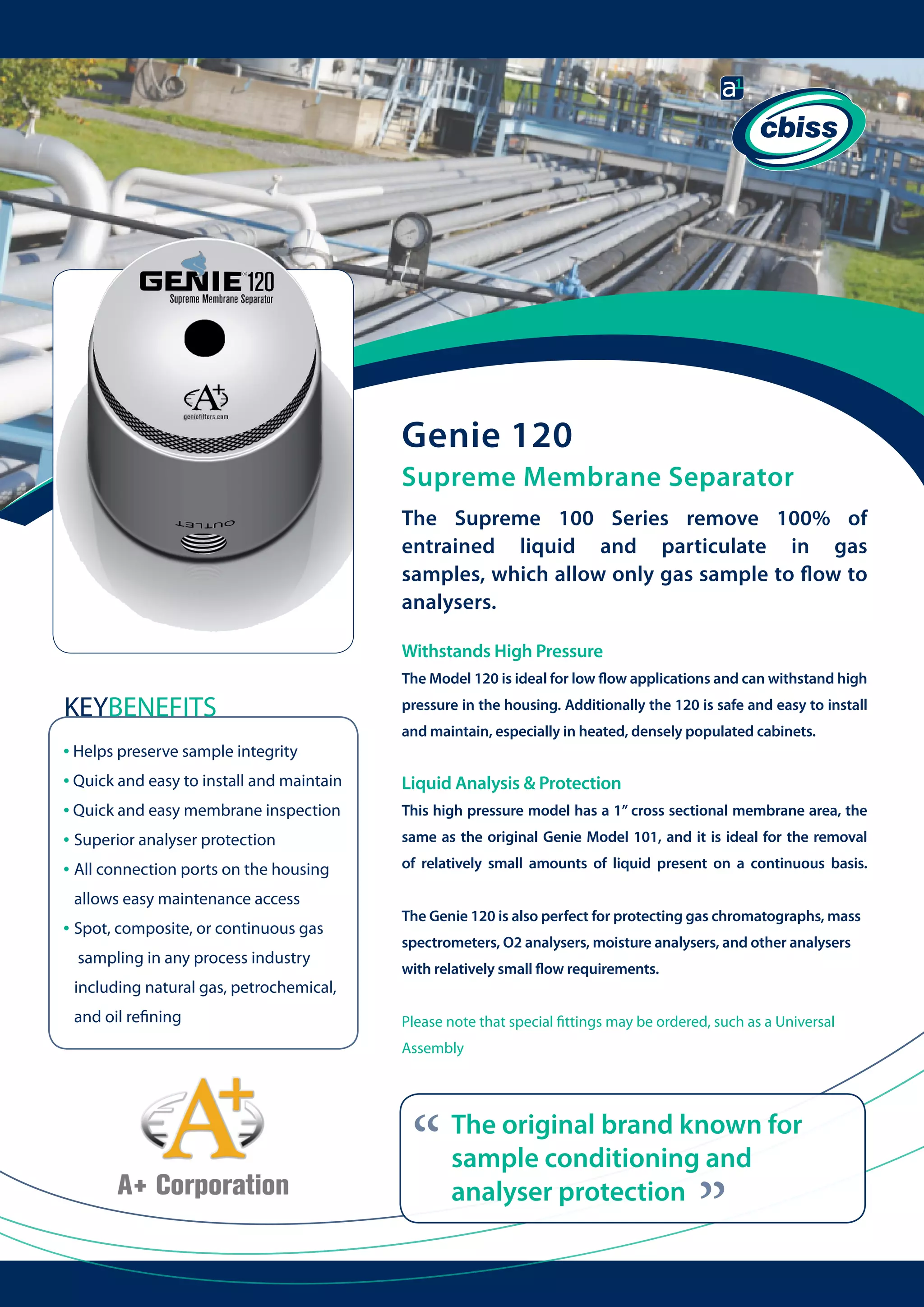 Genie supreme 120 membrane seperator datasheet | PDF