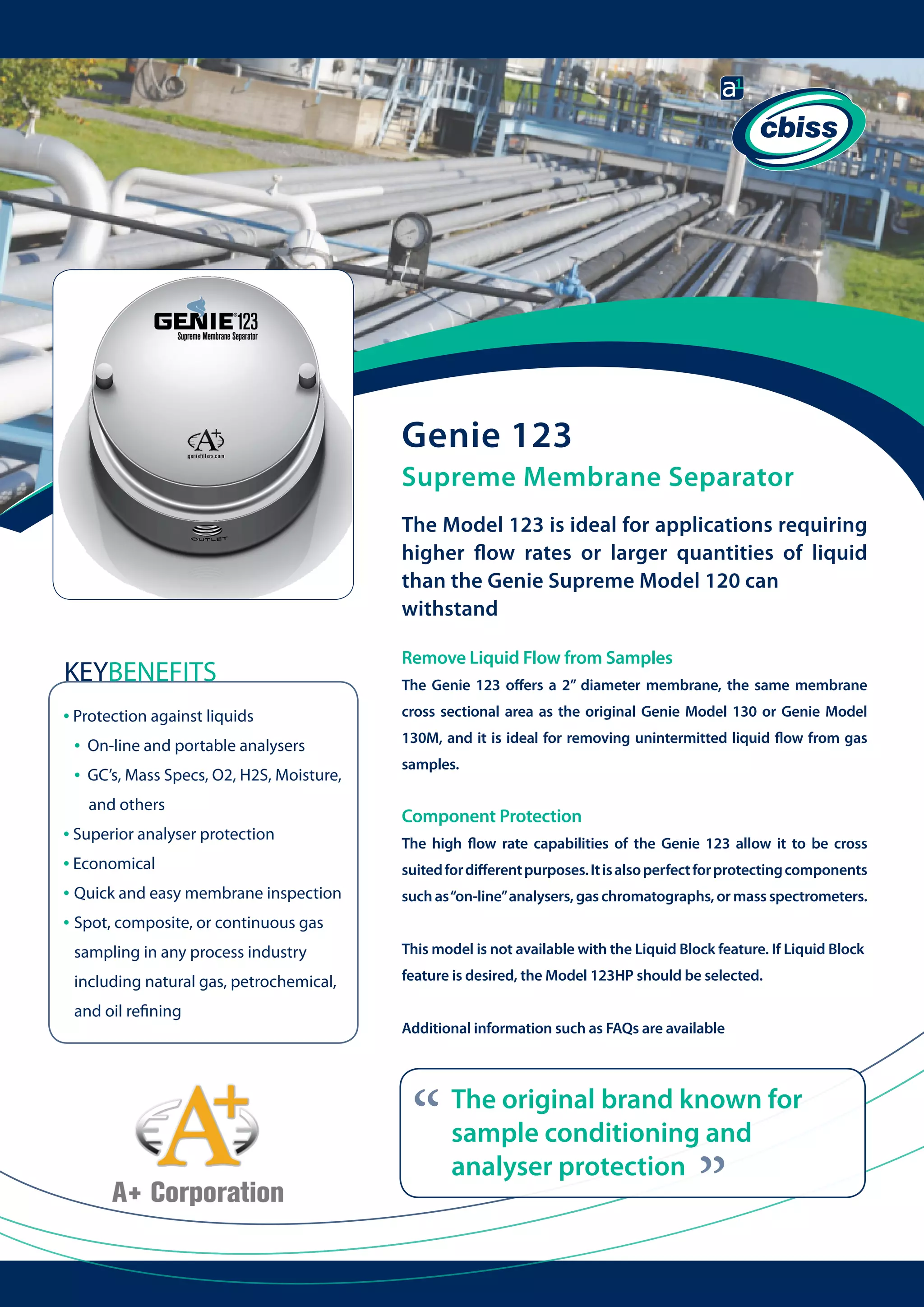 Genie supreme 123 membrane seperator datasheet | PDF