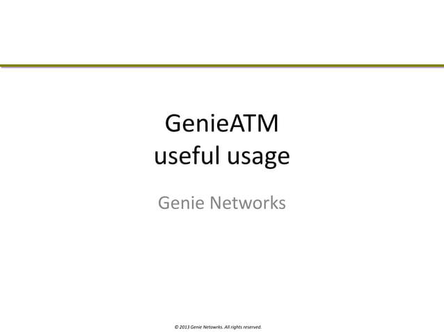 GenieATM useful usage | PDF | Computer Networking | Computing