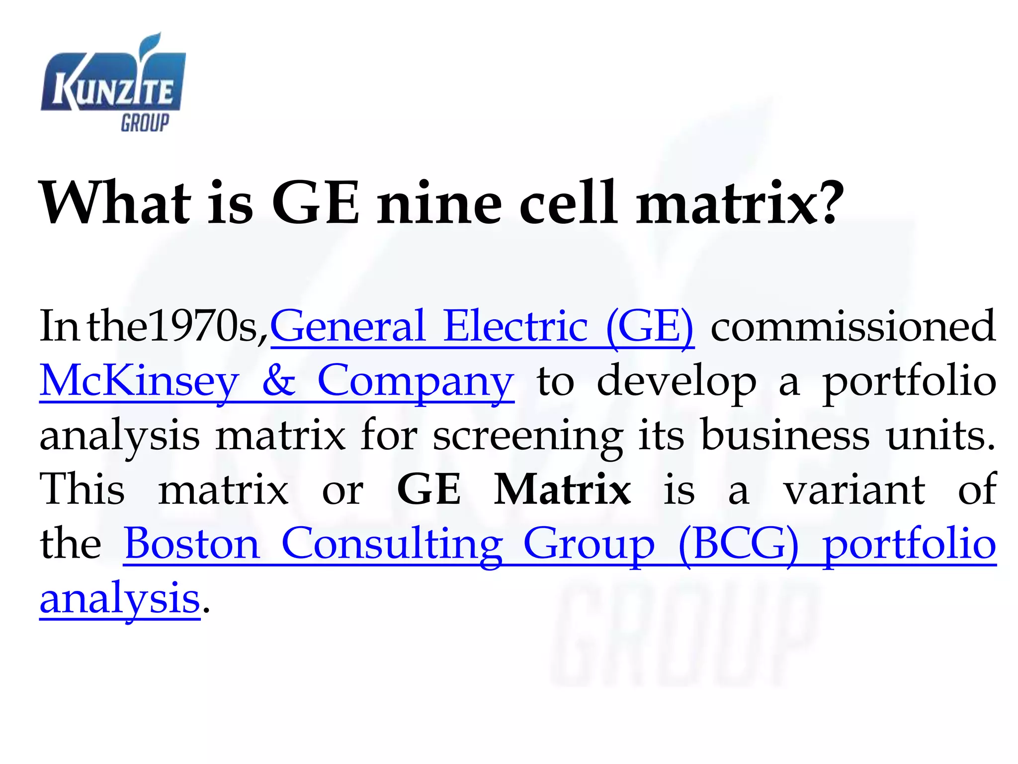Ge nine(9) cell matrix | PPT