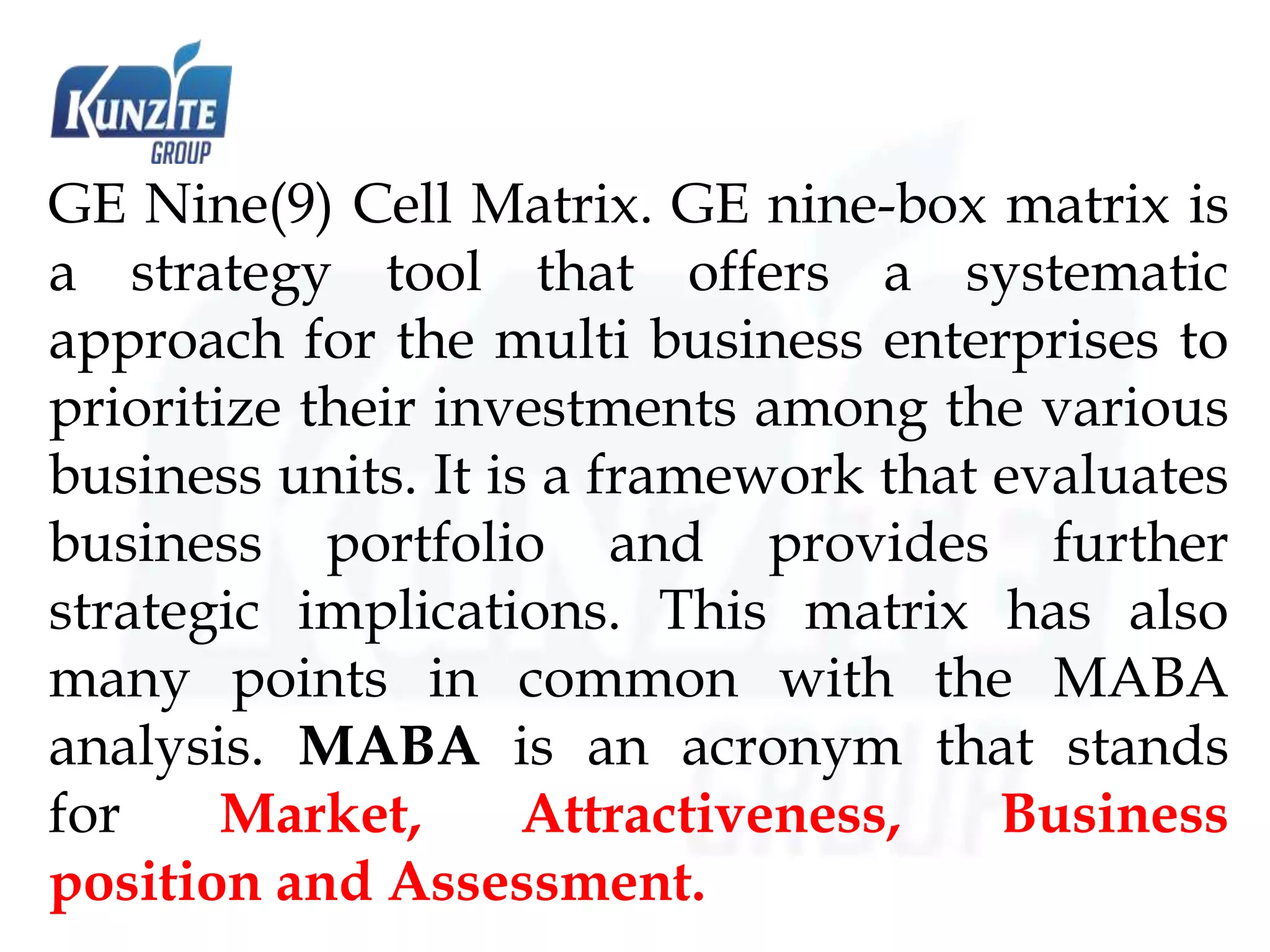 Ge nine(9) cell matrix | PPT
