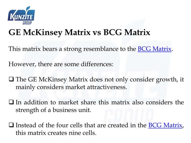 Ge nine(9) cell matrix | PPT | Business Accounting & Finance | Business