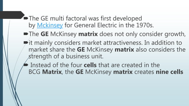 Ge nine cell matrix | PPTX | Business | Business and Finance