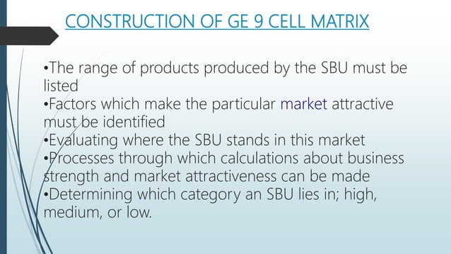 Ge nine cell matrix | PPTX | Business | Business and Finance