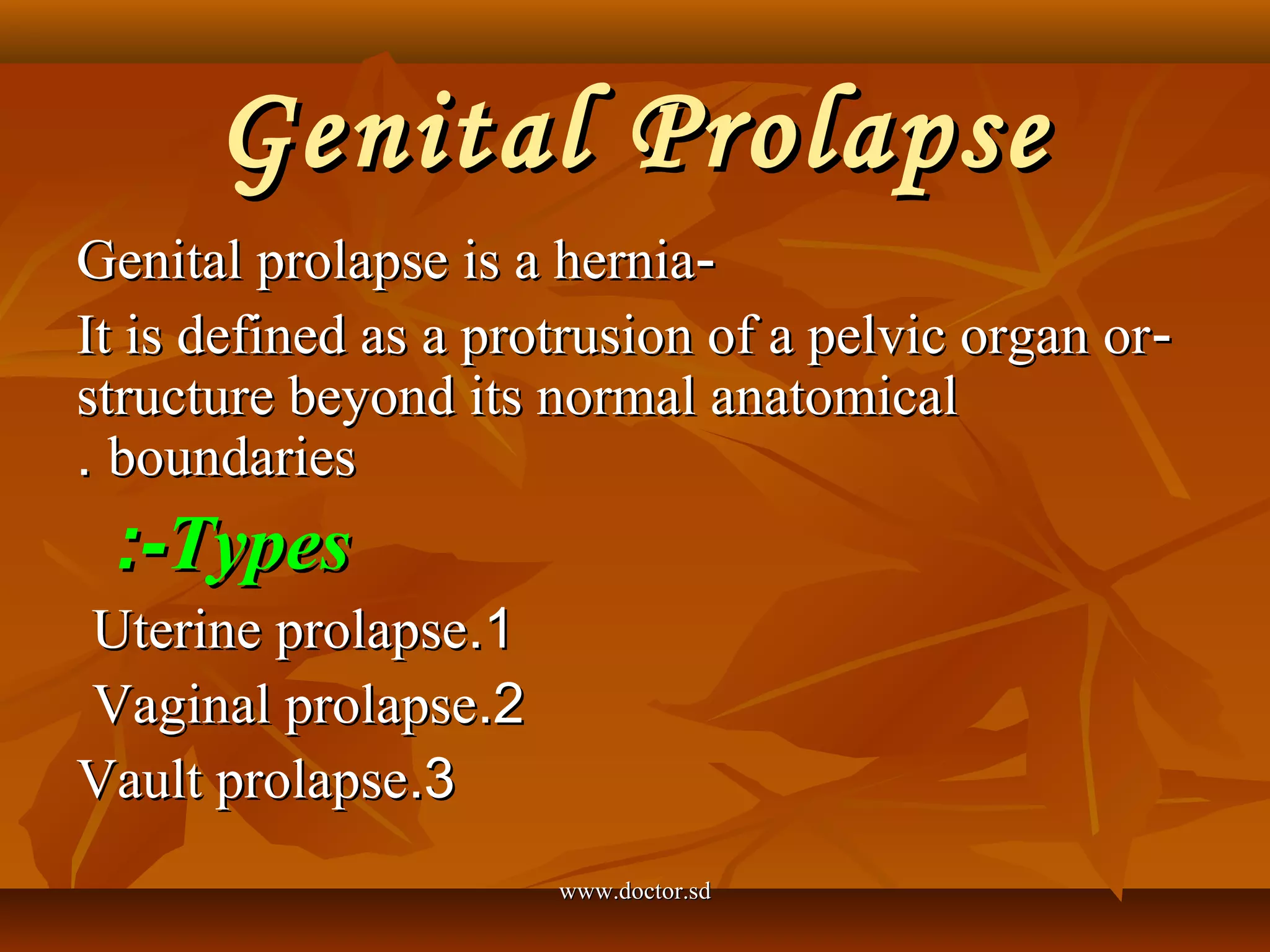 Genital Prolapse | PPT