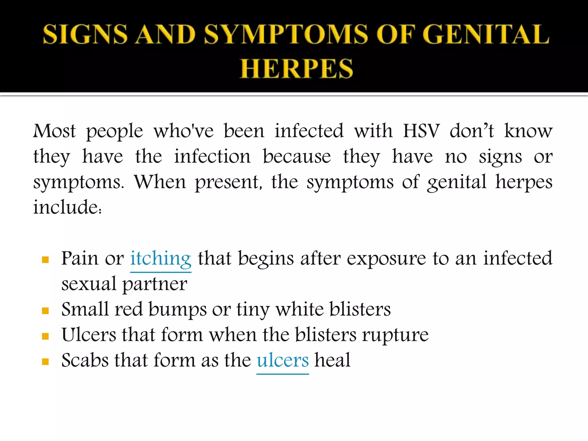 Genital herpes : Symptoms, causes diagnosis and treatment | PPTX