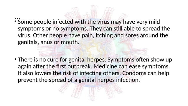 GENITAL HERPES.pptx STD , MEDICAL AND SURGICAL II | PPTX | Infectious Diseases | Diseases and ...