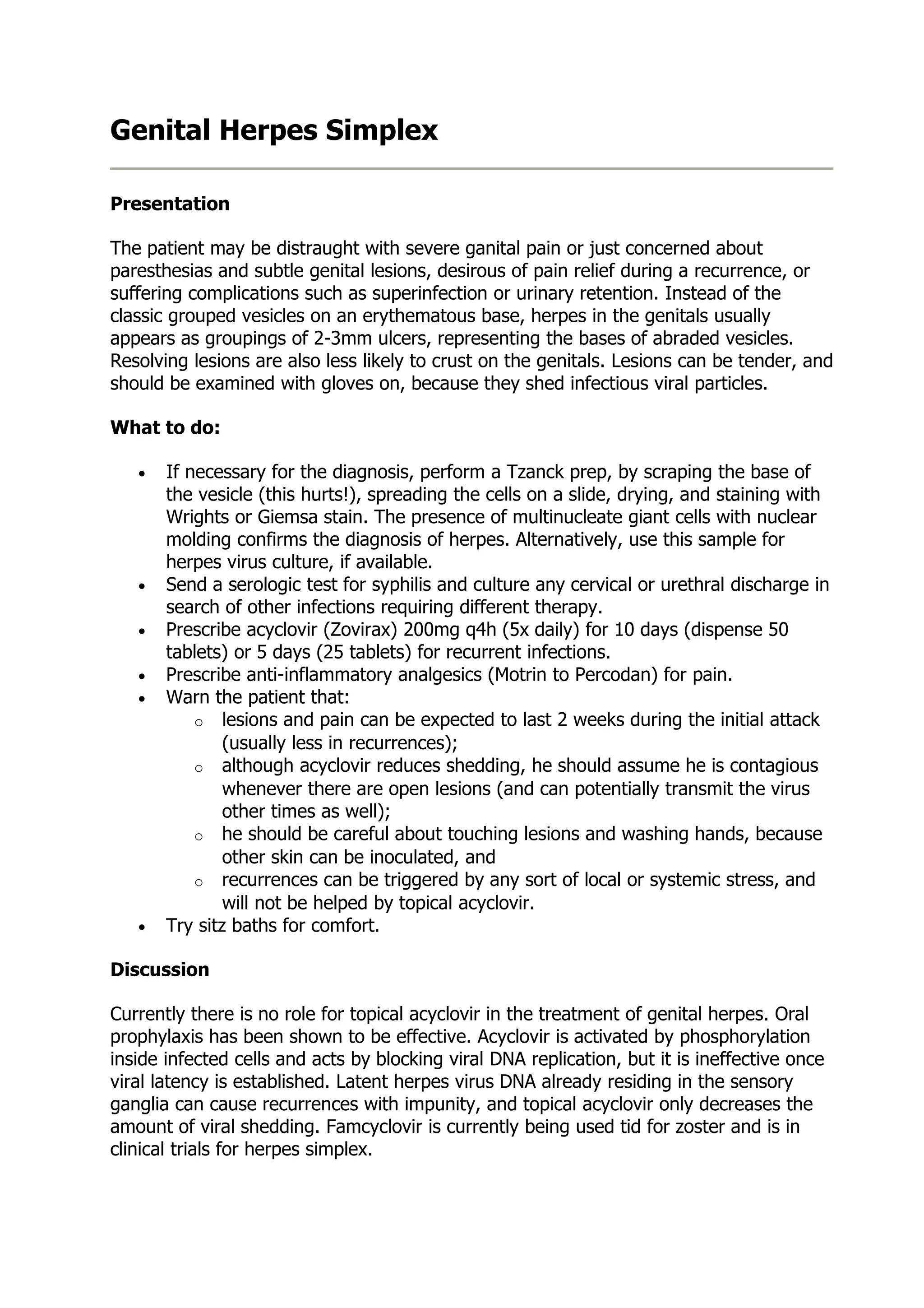 Genital Herpes Simplex | DOC