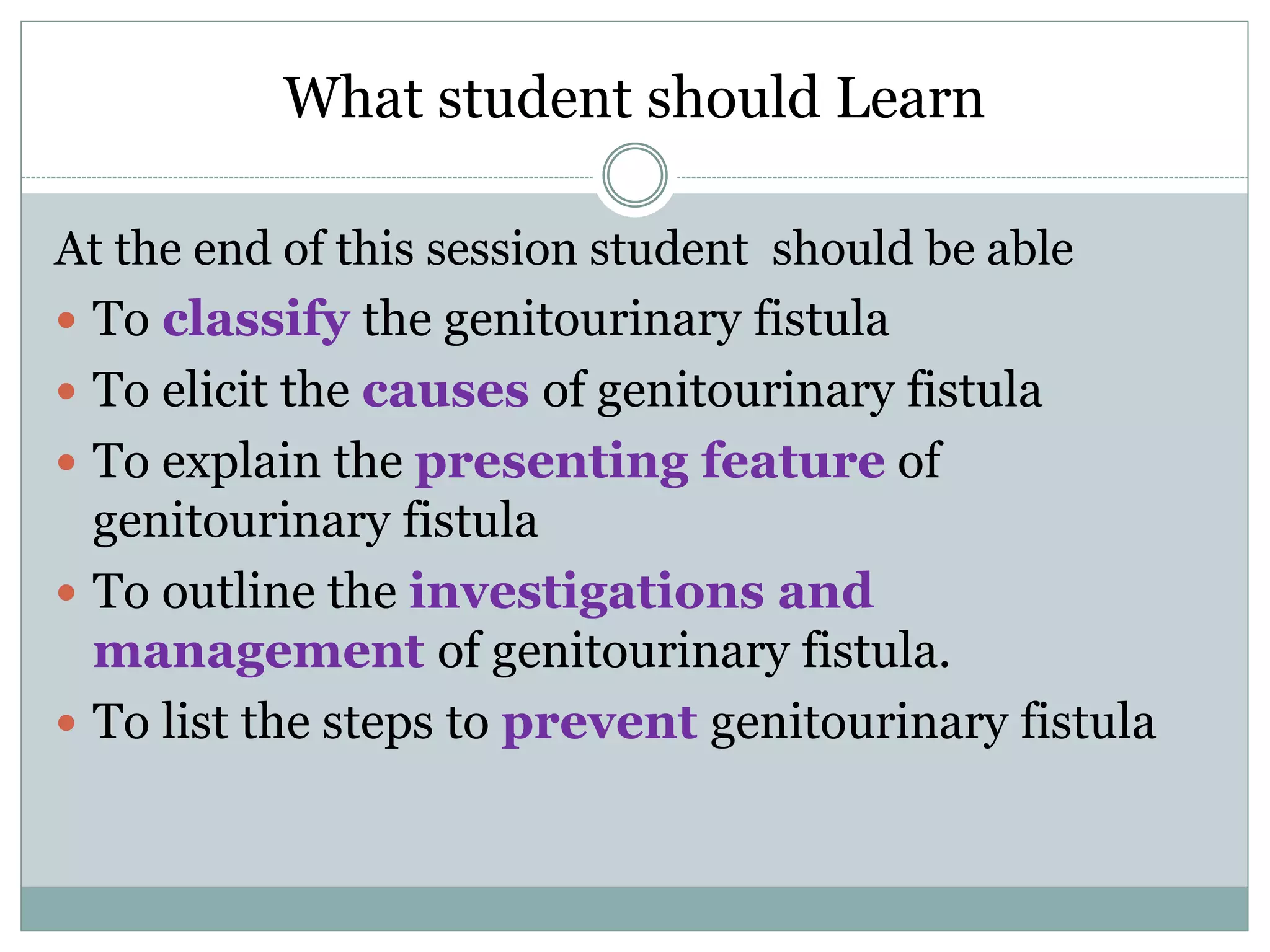 Genital tract fistula | PPTX