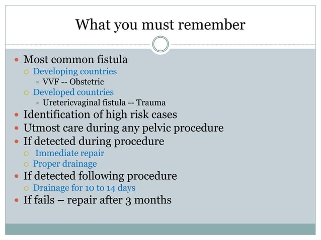 Genital tract fistula | PPTX | Sexual Conditions | Sexual Health