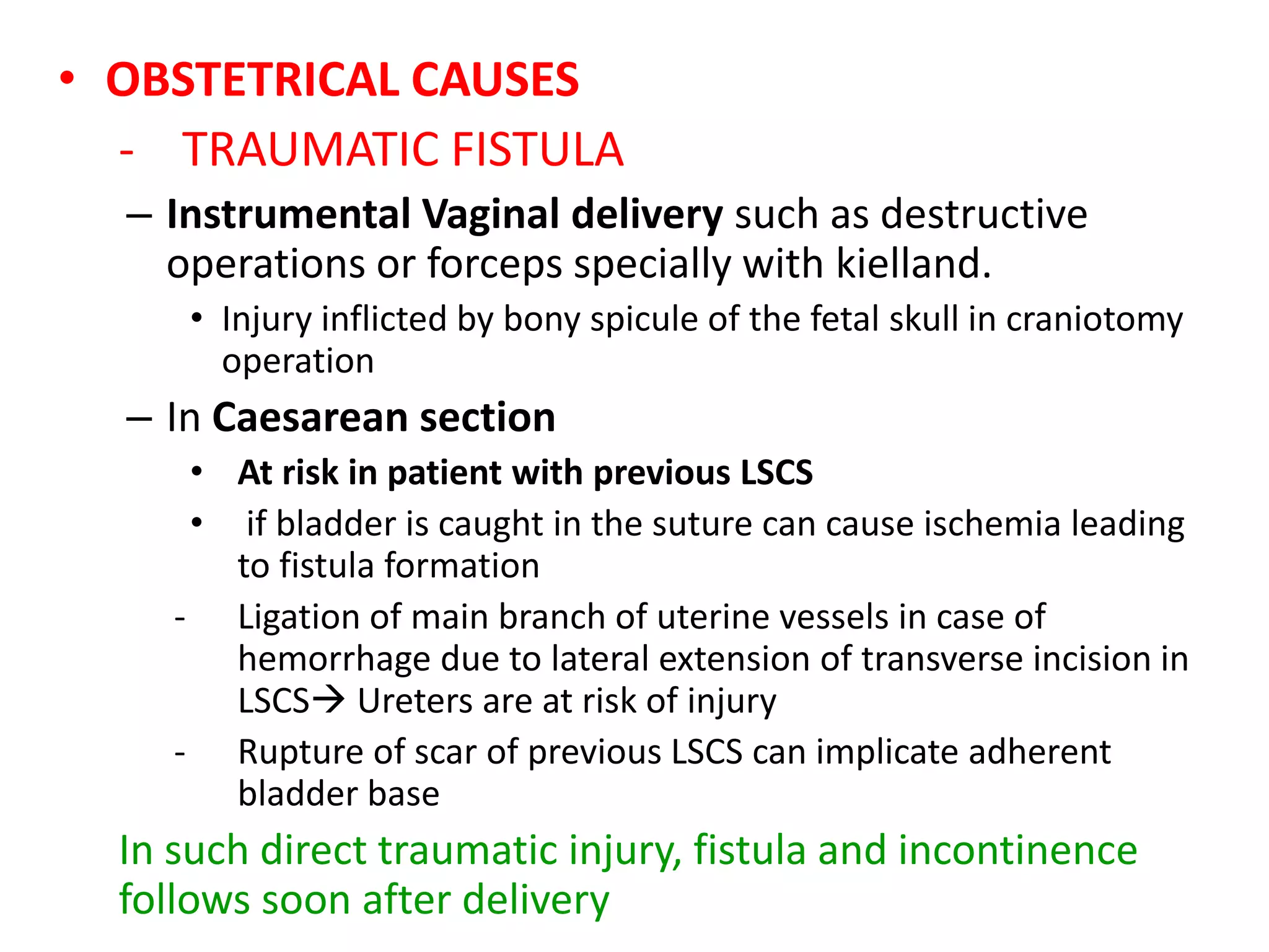Genital tract fistulas main | PPTX