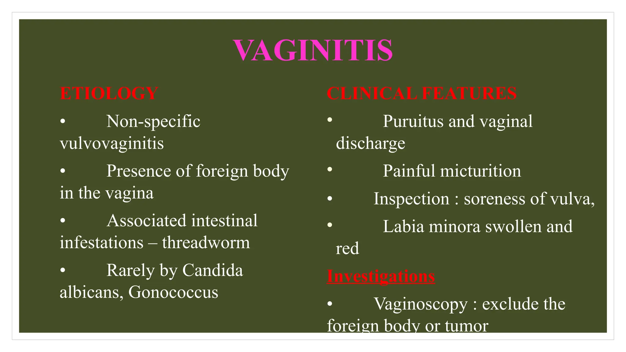 GENITAL TRACT INFECTIONS obstetrics and gynaecological nursing | PPTX
