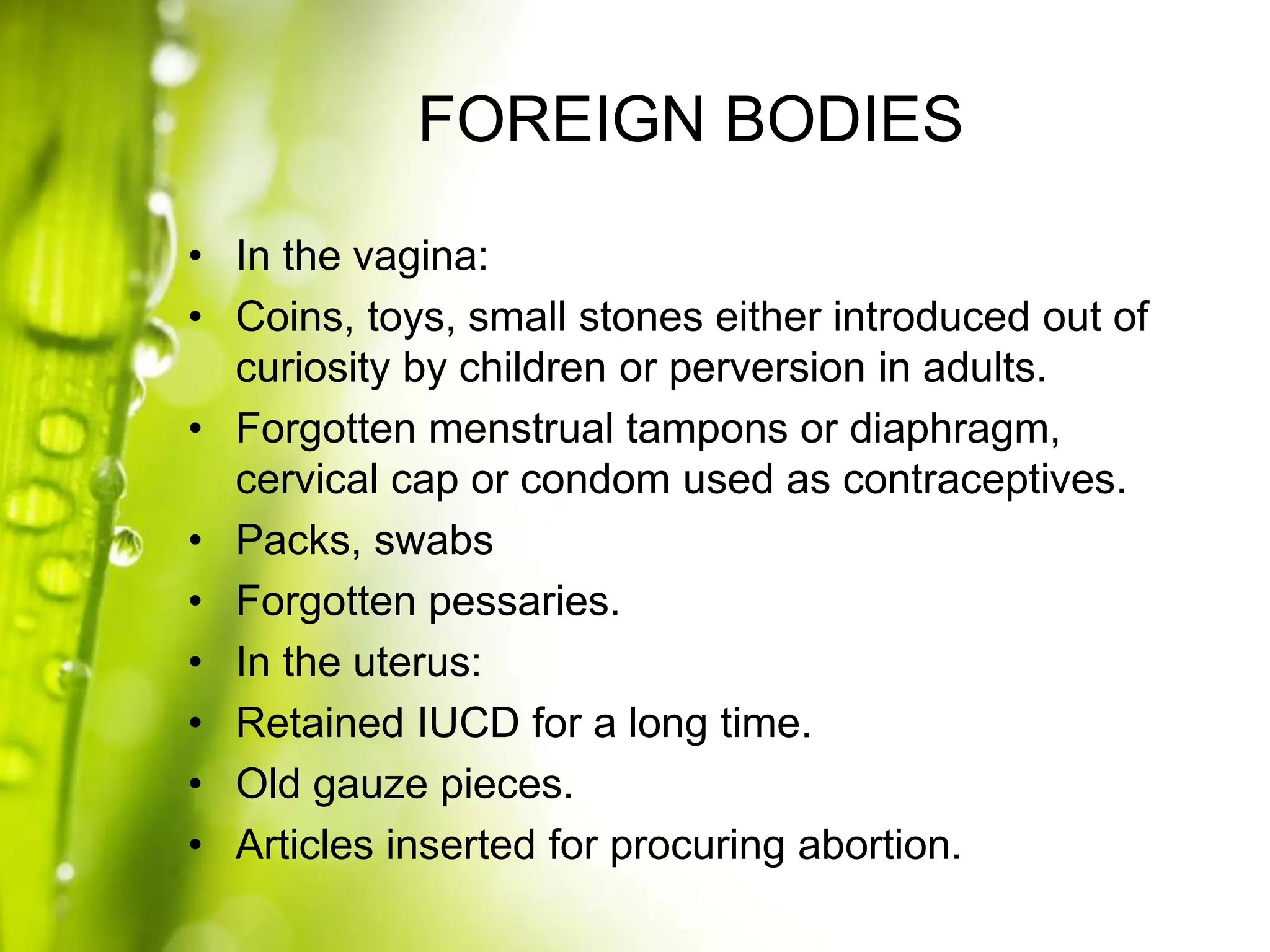 condition on injury of female genital tract PPT.PTX