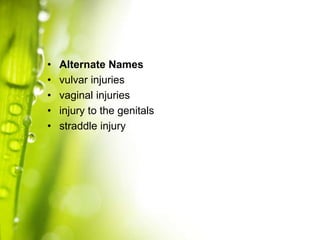 condition on injury of female genital tract PPT.PTX