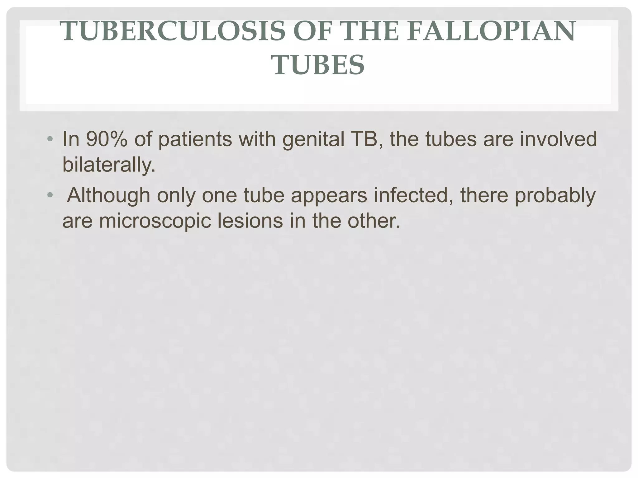 Genital tuberclosis and infertilty | PPT