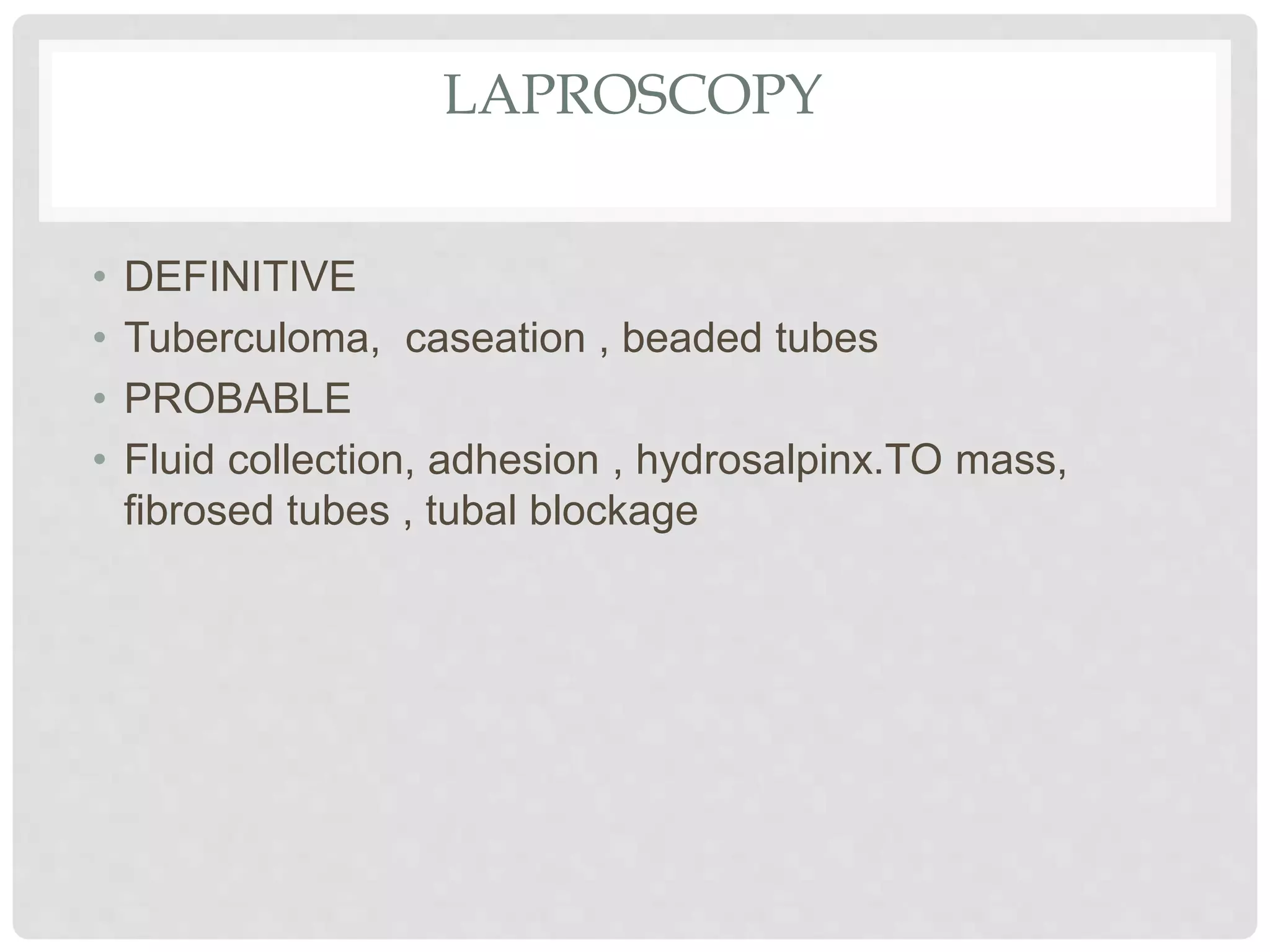 Genital tuberclosis and infertilty | PPT
