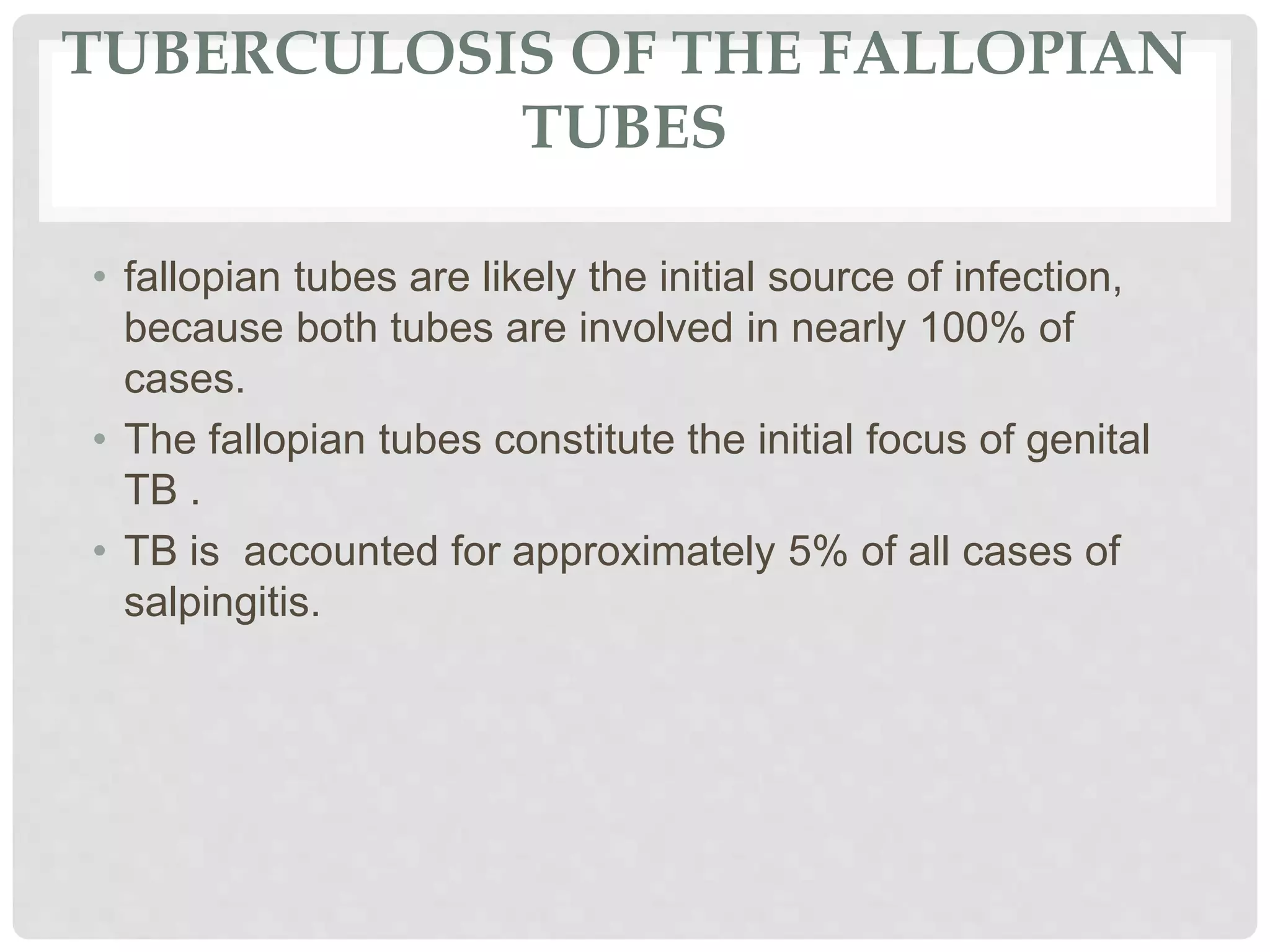 Genital tuberclosis and infertilty | PPT