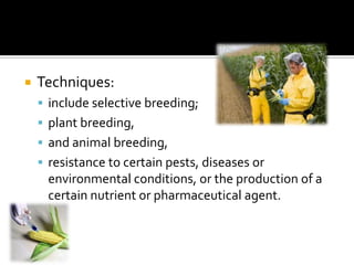 Genitically modified food (gmf) | PPTX | Agriculture | Industries