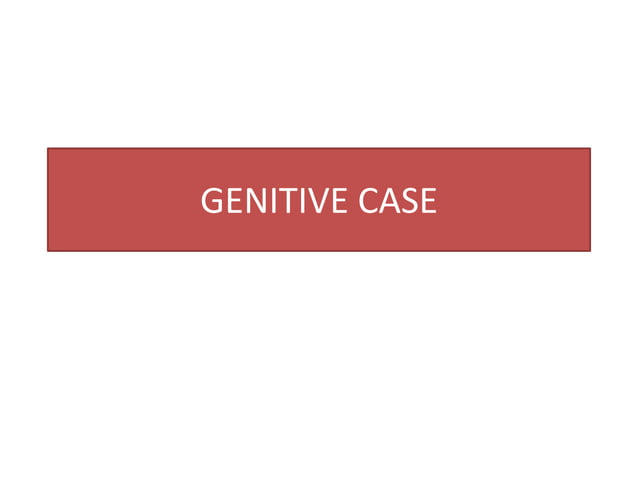 Genitive case | PPT