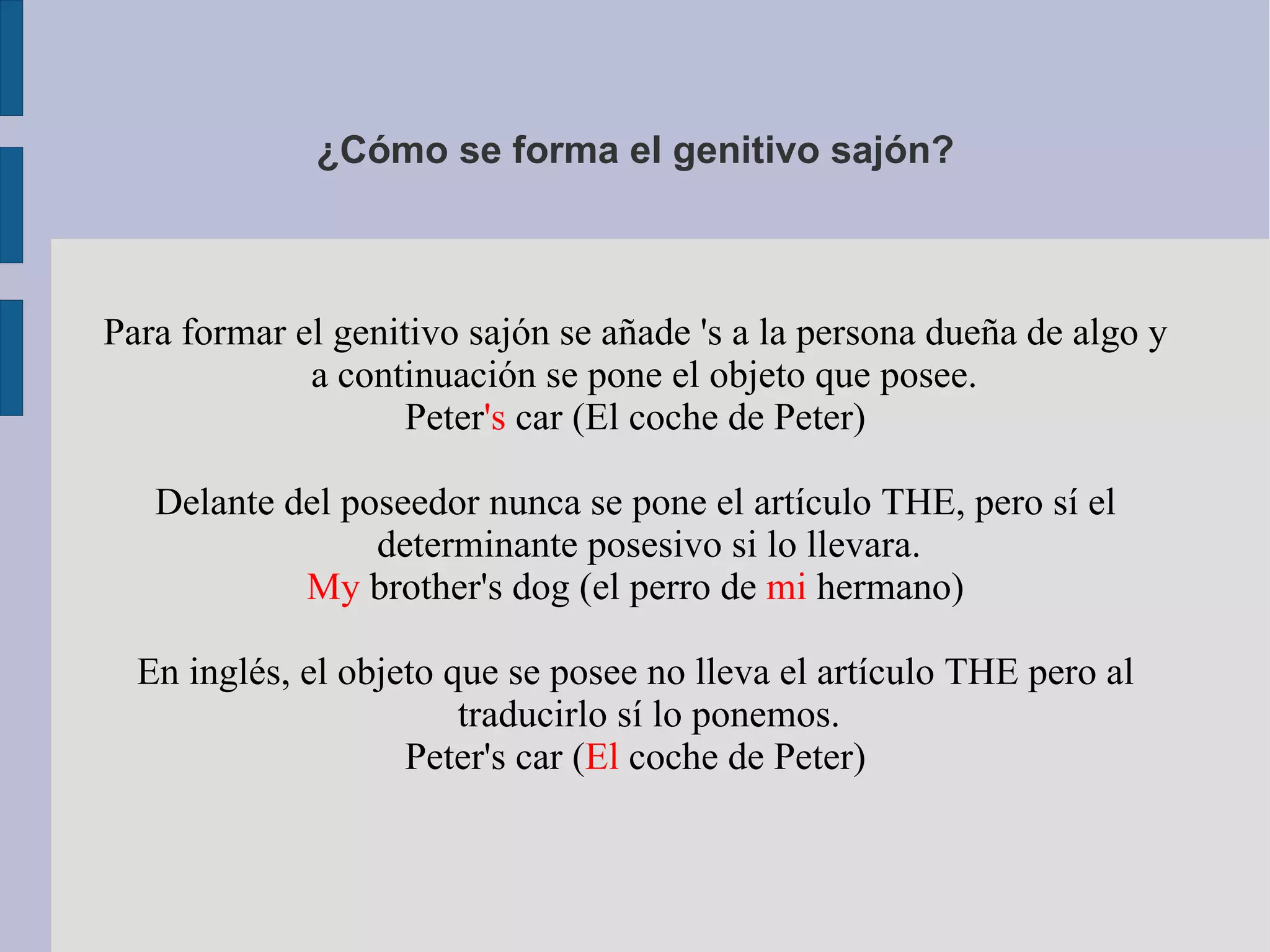 Genitivo sajón | ODP