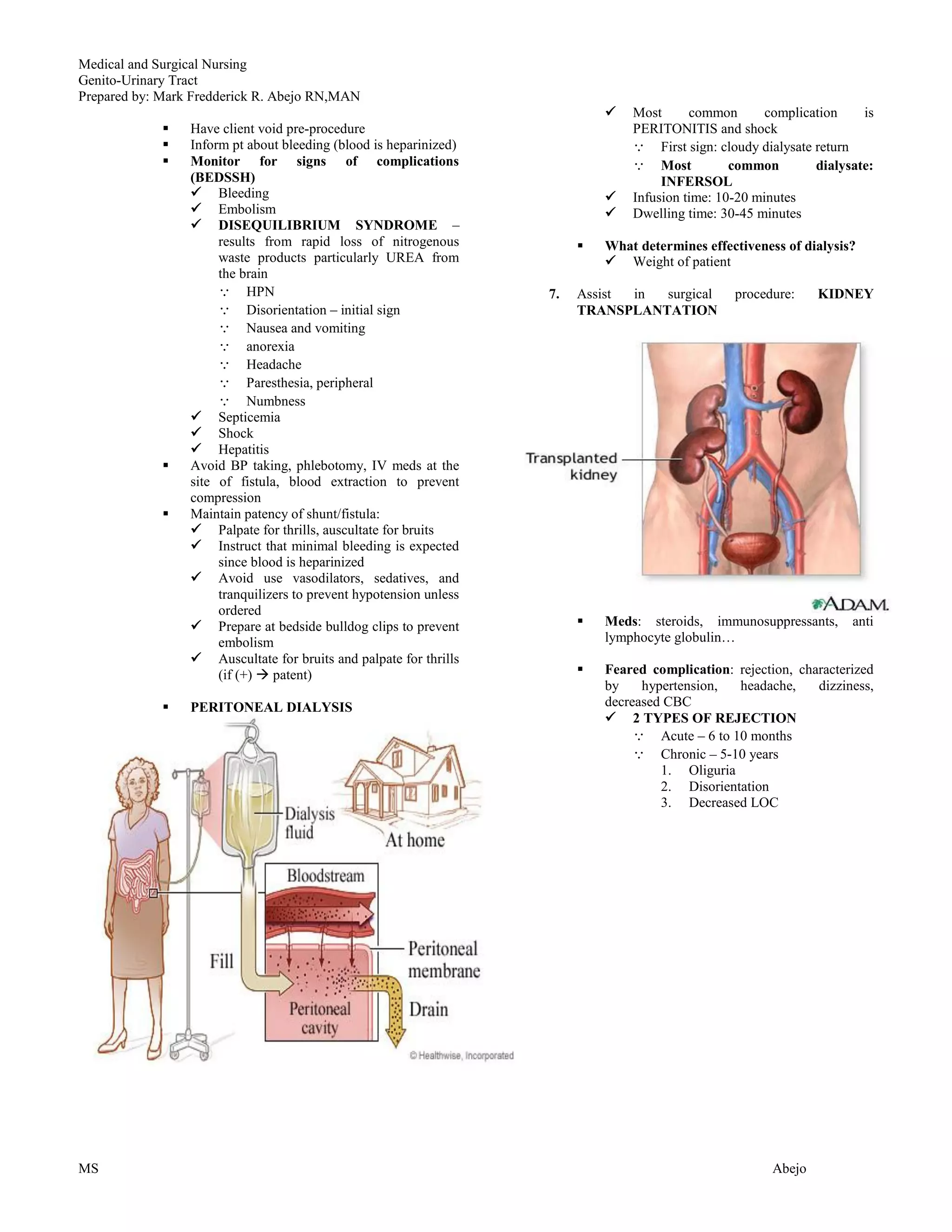 Genito Urinary Nursing | PDF