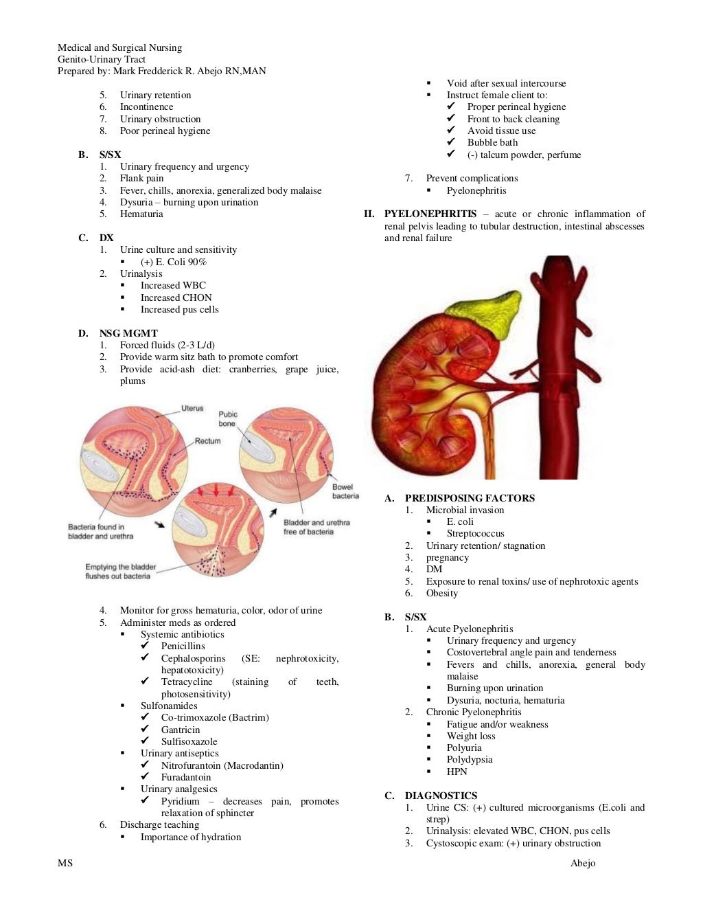 Genito urinary tract disorder