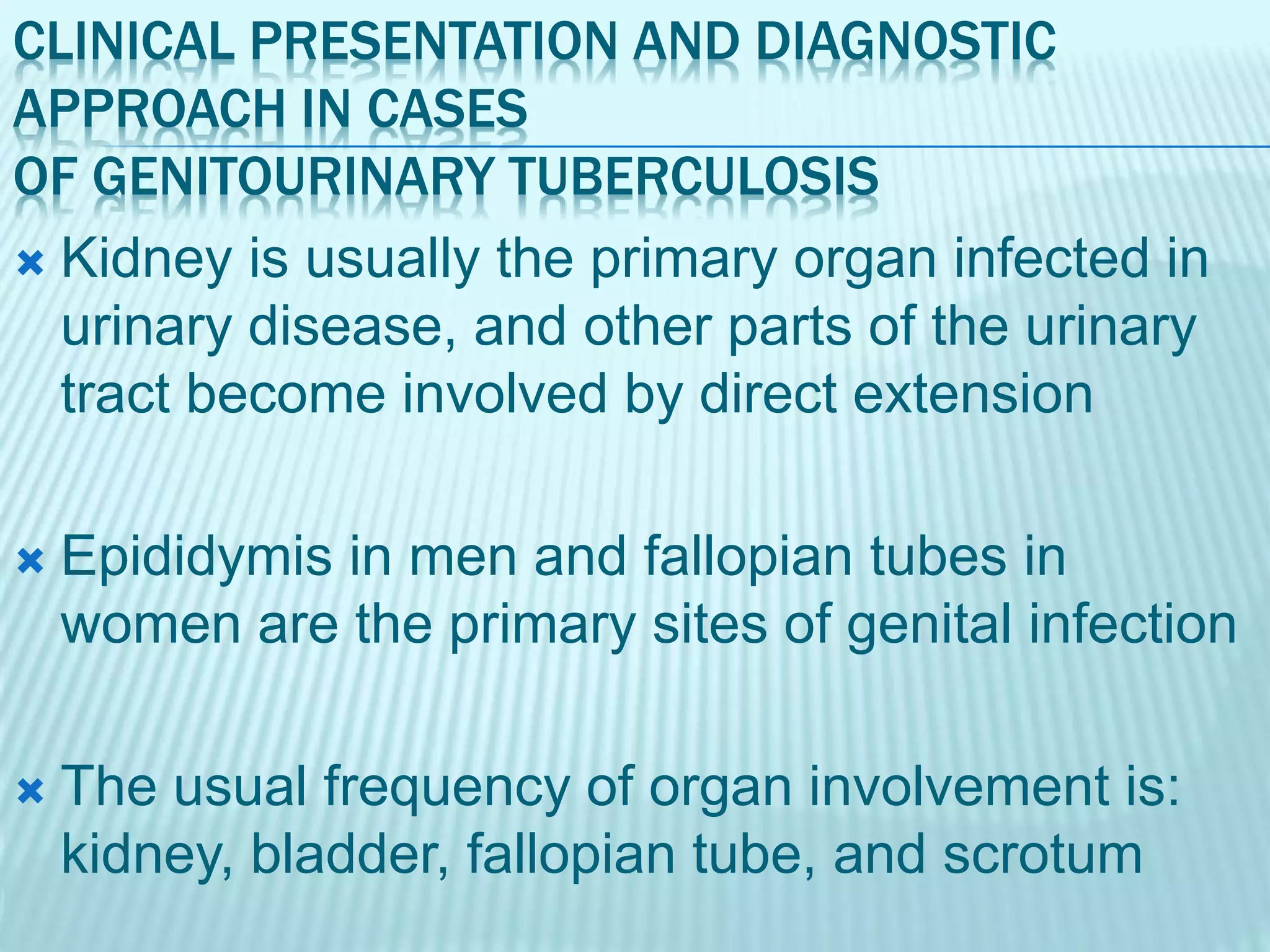 Genito urinary tuberculosis | PPTX