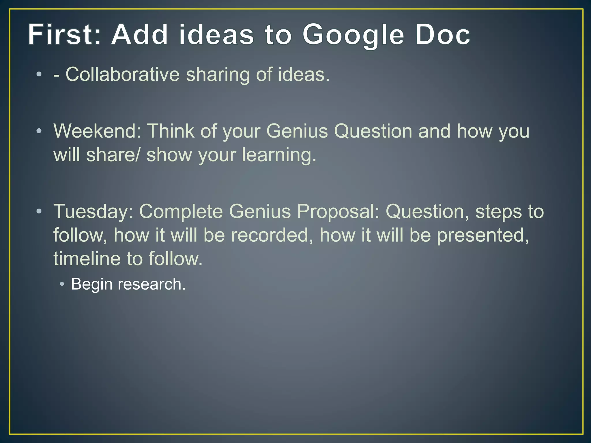 Genius Hour Introduction | PPTX