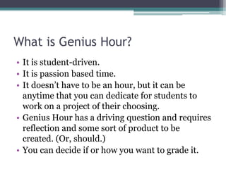 Transforming your classroom: Genius hour presentation | PPTX
