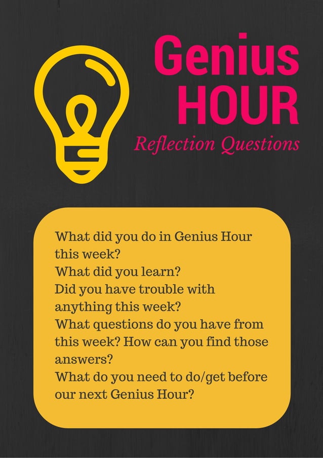 Genius hour reflection questions | PDF | Educational Assessment | Education