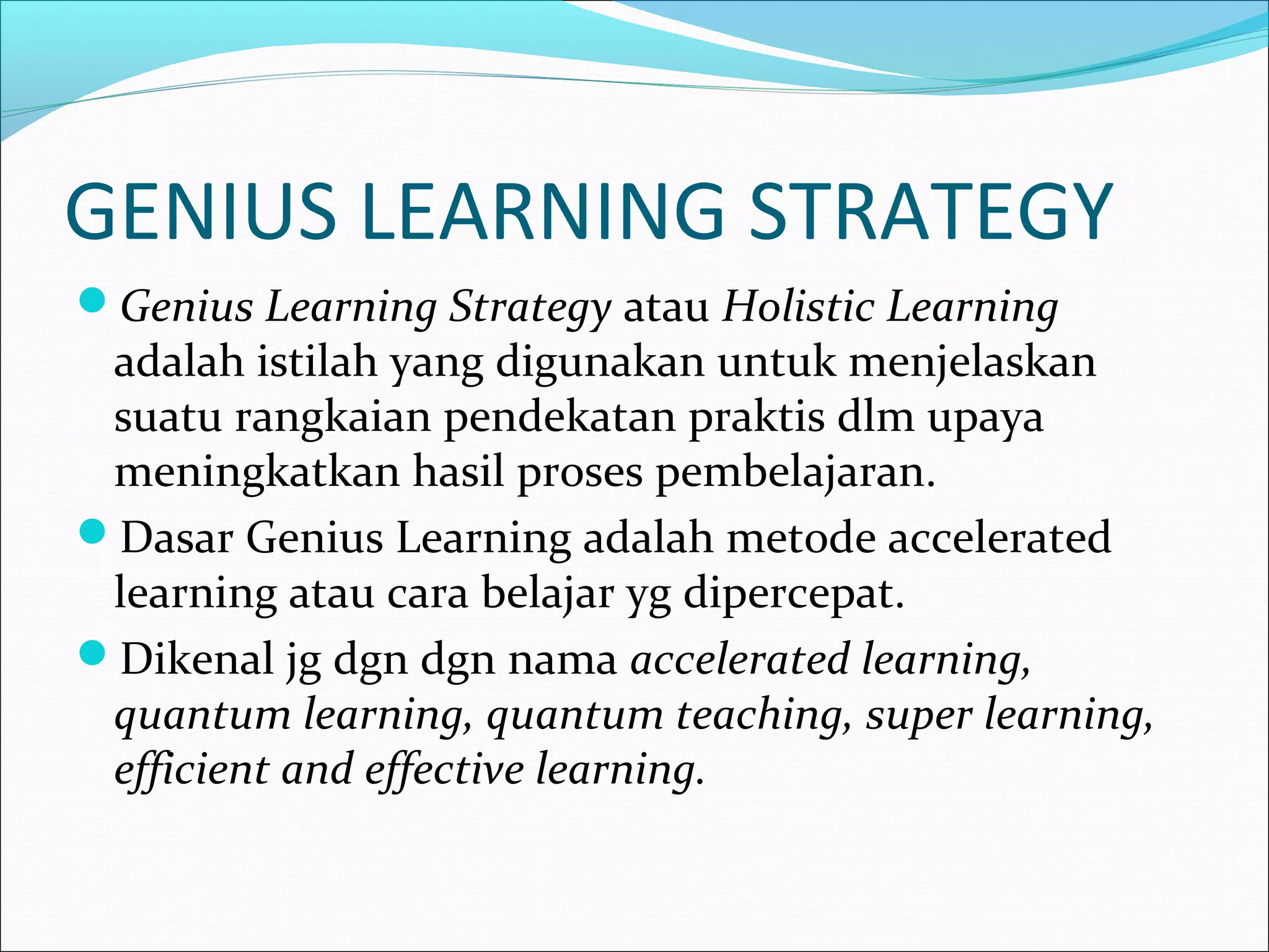 Genius learning strategy | PPT