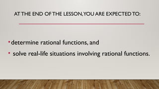 general mathematics rational functions topic | PPTX