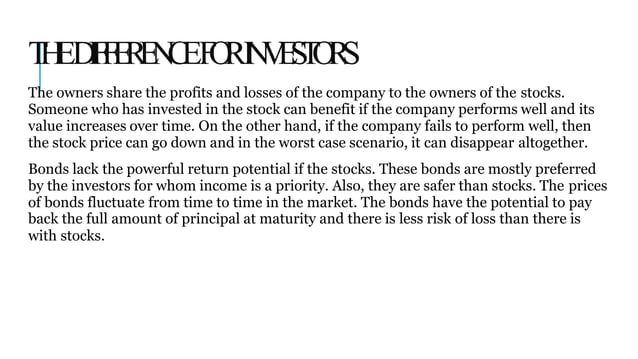 GenMath Q2 W5 Difference between stocks and bonds-1.pptx | Stocks and Bonds | Personal Investing