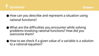 Genmath Solving Rational Functions genera math | PPTX