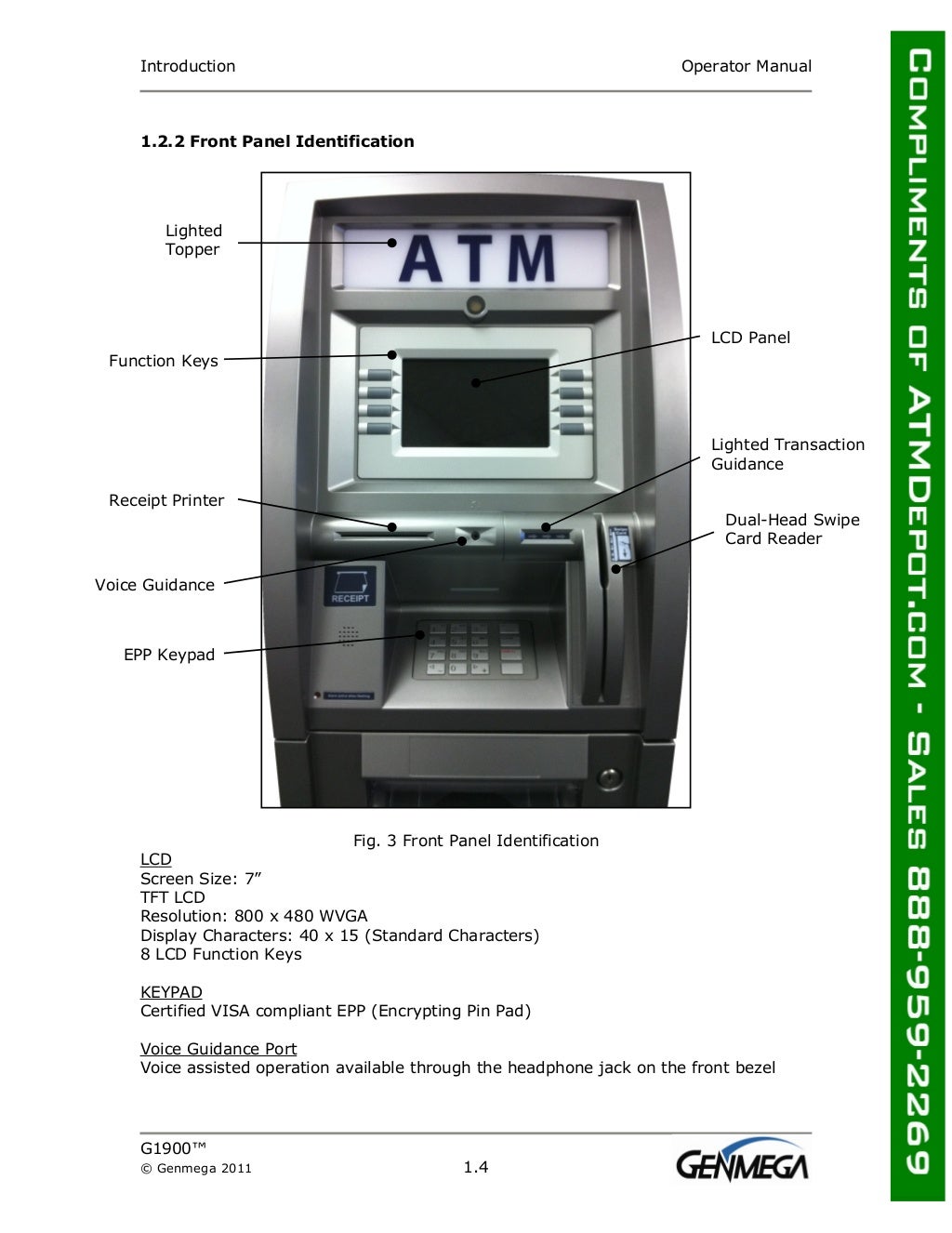 Genmega g1900-atm-owners-manual
