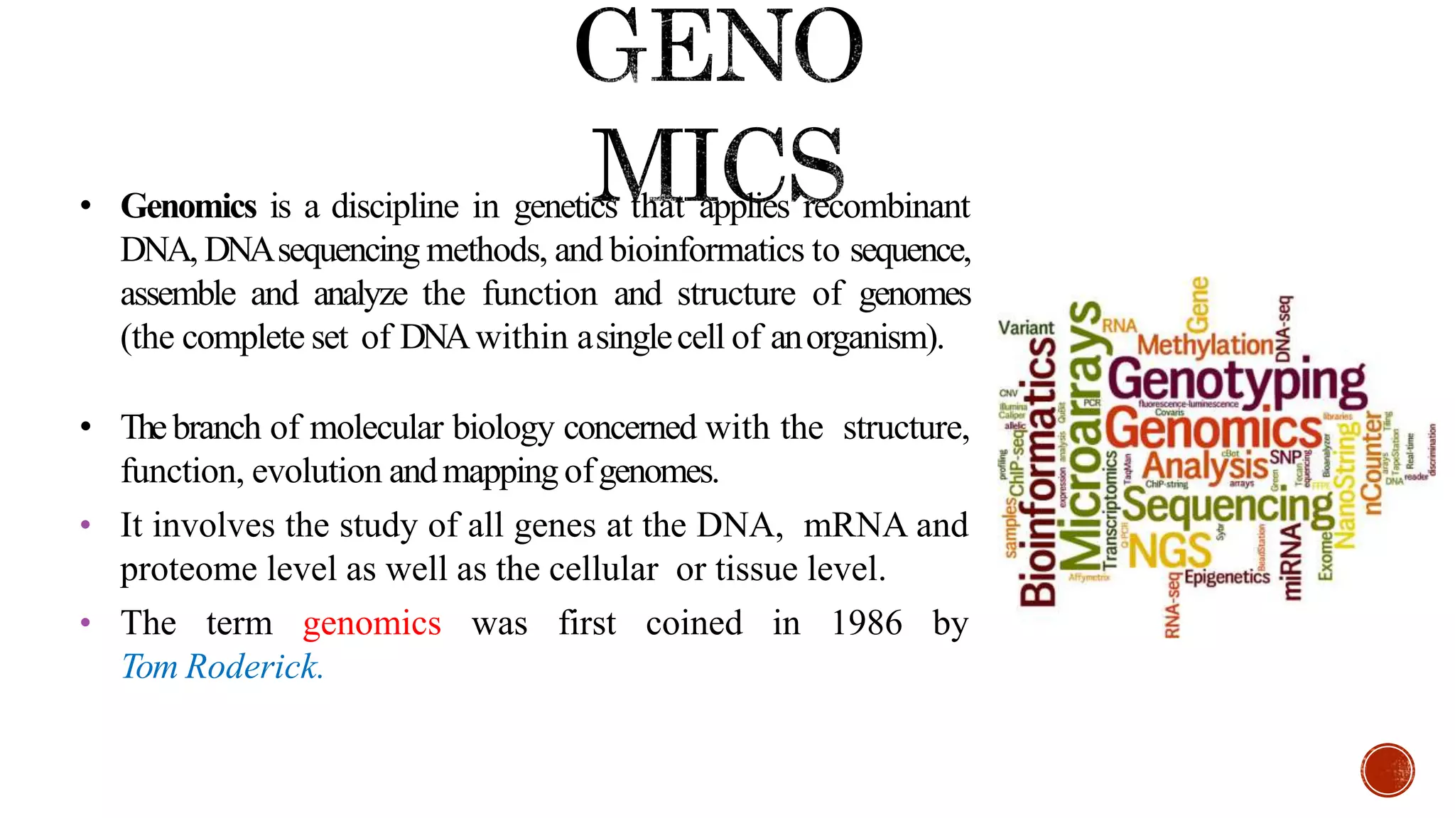 GENOMICS AND BIOINFORMATICS | PPTX