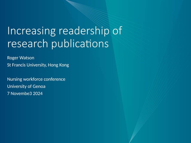Increasing readership of research publications | PPTX