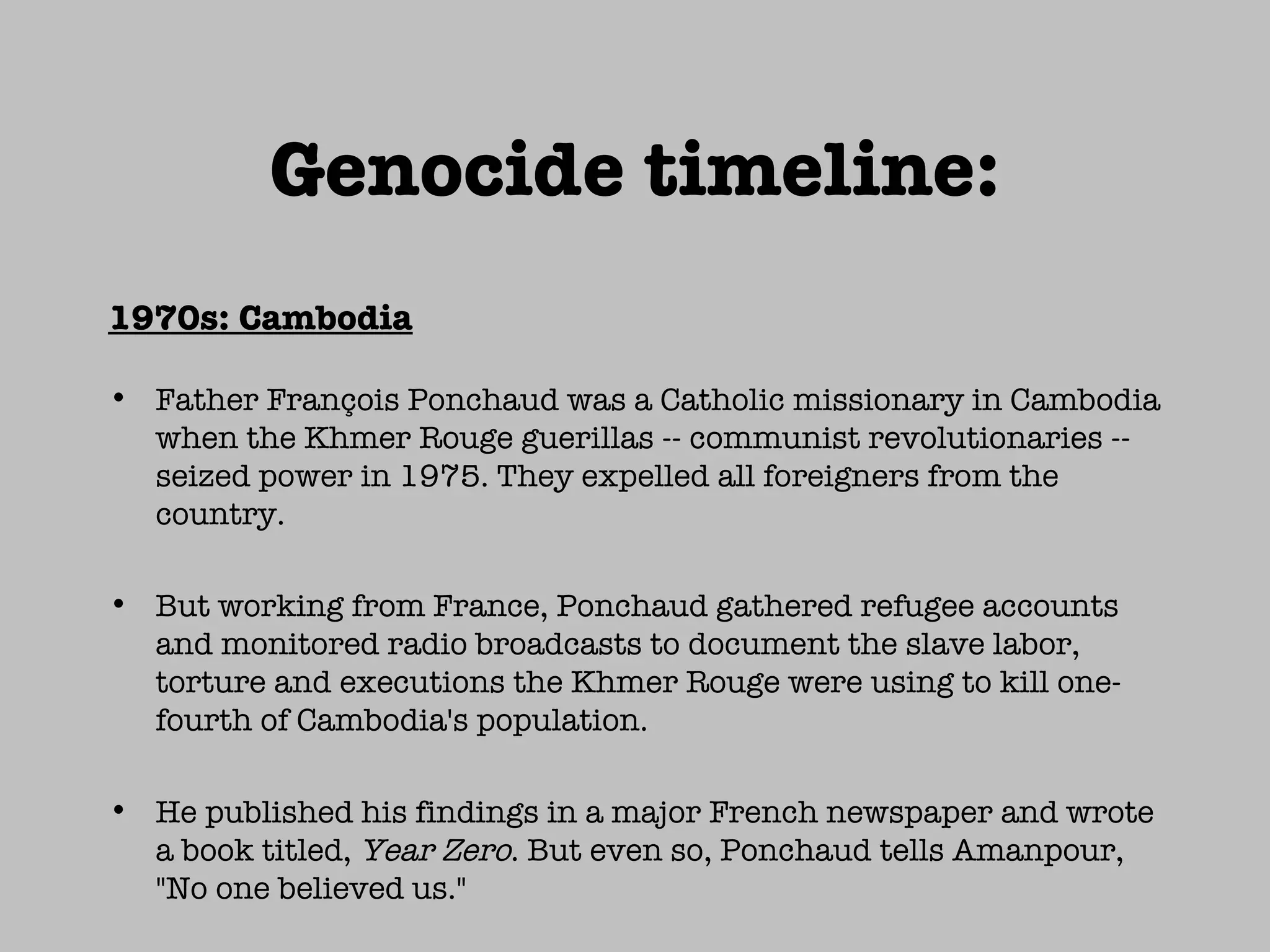 Genocide throughout Hisory | PPT