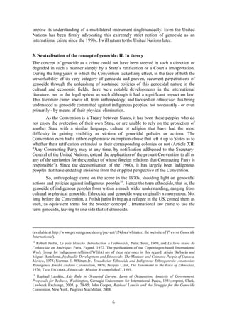 Genocide and indigenous peoples in international law | PDF | Death, Injury, or Military Conflict ...