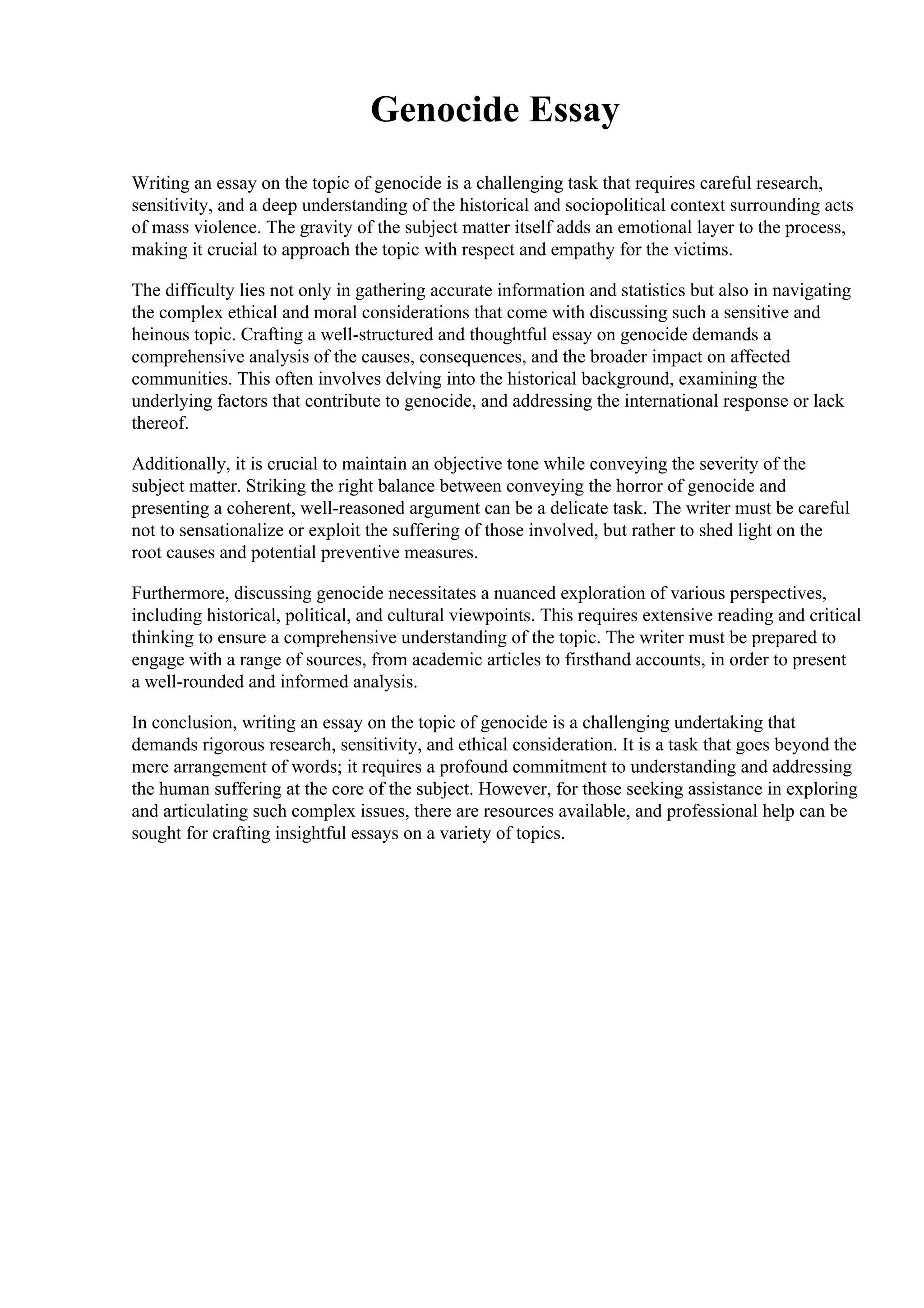 Genocide Essay | PDF