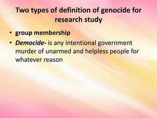 Genocide & exhumation of human body | PPT