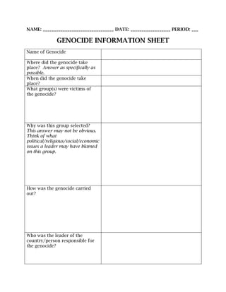 Genocide information sheet | PDF