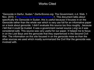 Genocide in sudan sara g | PPT