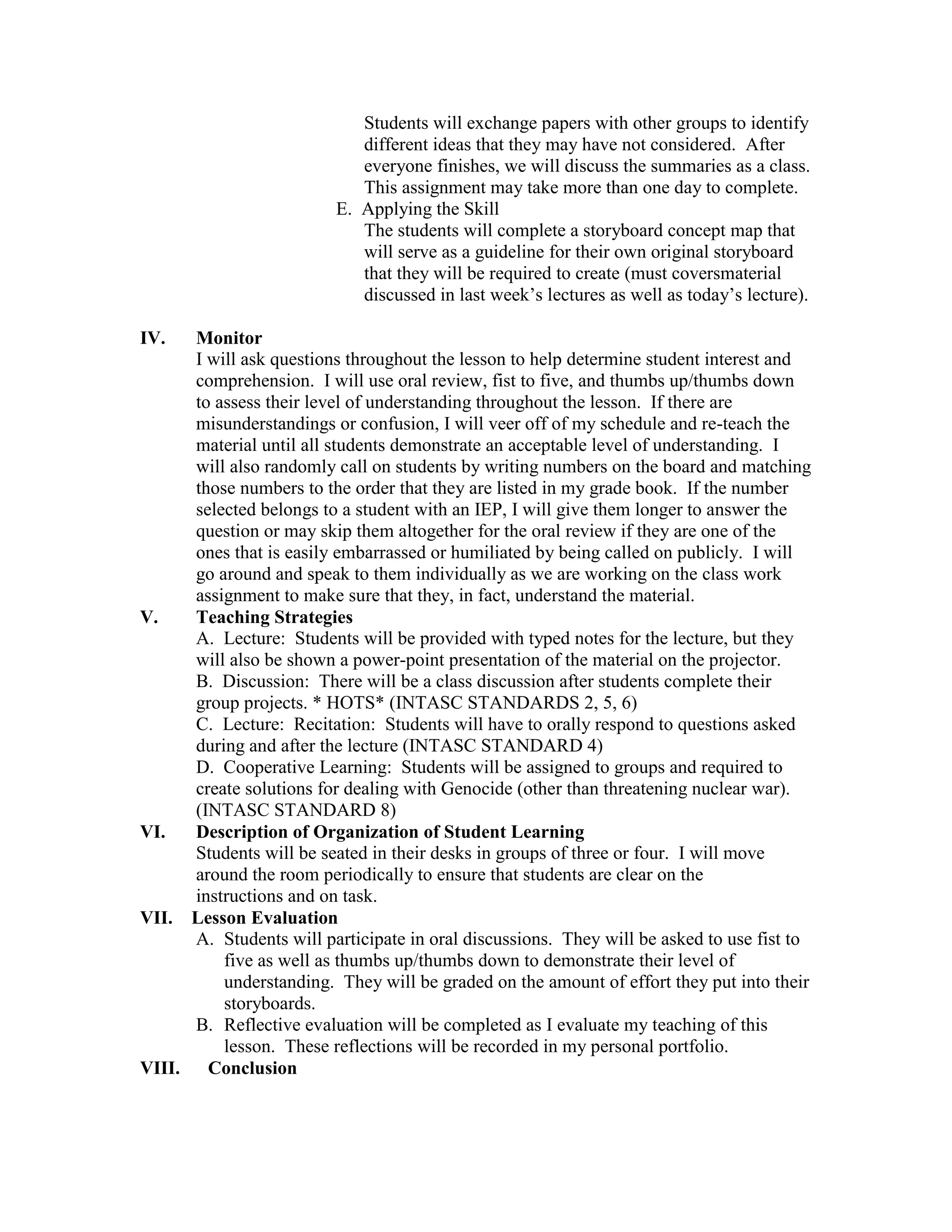 Genocide lesson plan | DOCX